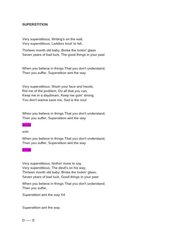 SUPERSTITION stevie | PDF