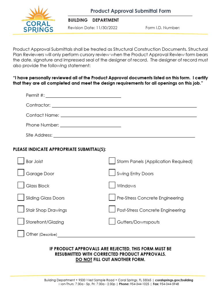 Product Approval Submittal Form Guide Pdf Pressure Door