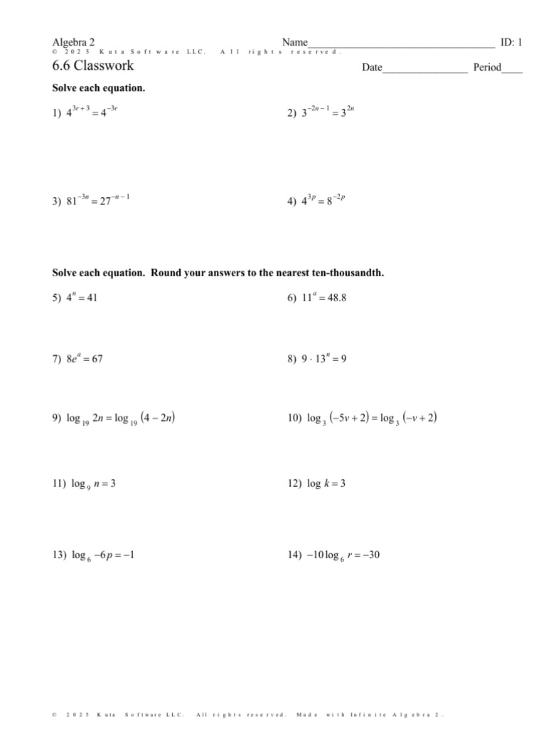 6.6 Classwork | PDF