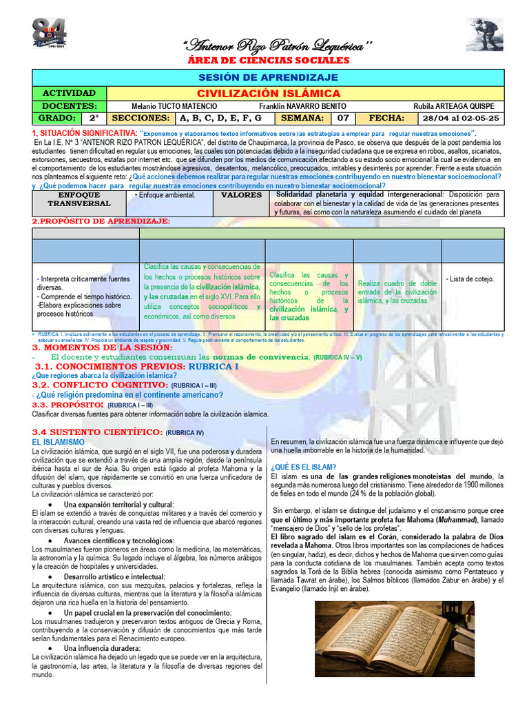 Sesión 01 Sem. 07 Cc.ss. 2do. | PDF | Islam sunita | Islam chiita