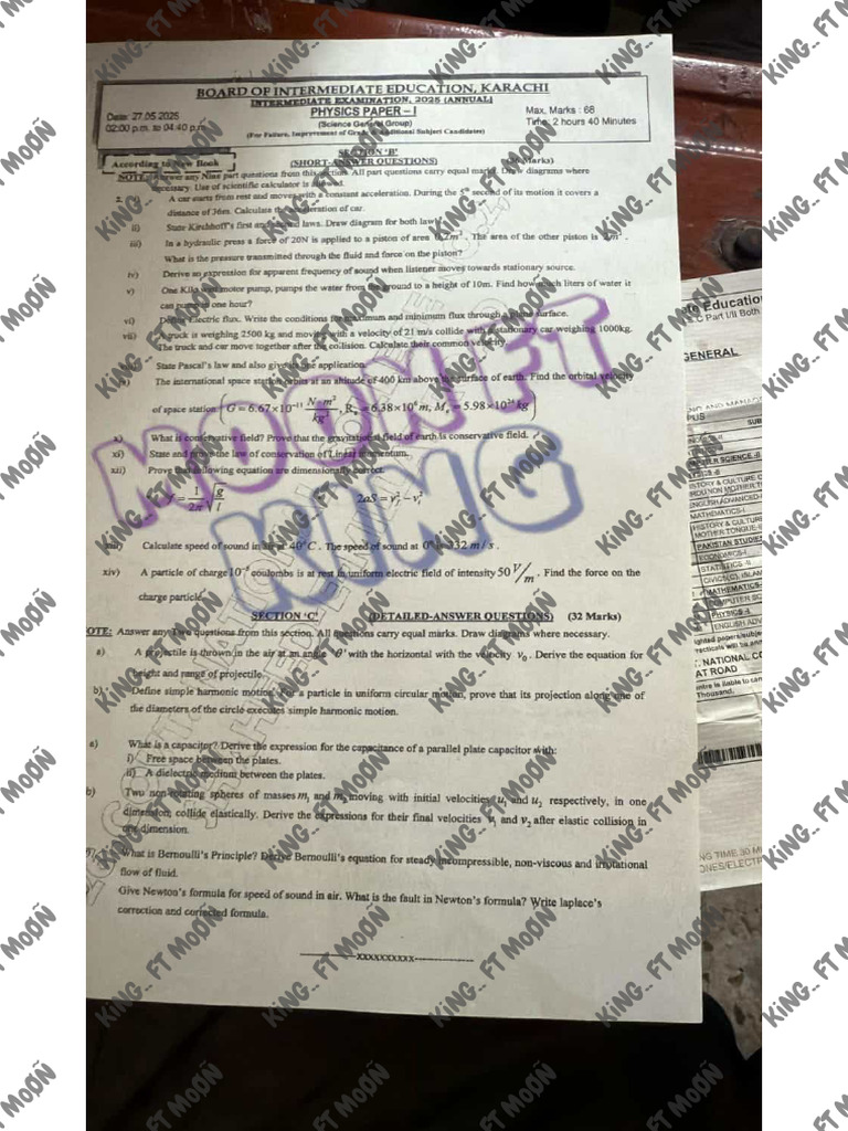 PHY-I (CS SUPPLY) BIEK Solved 2025 | PDF