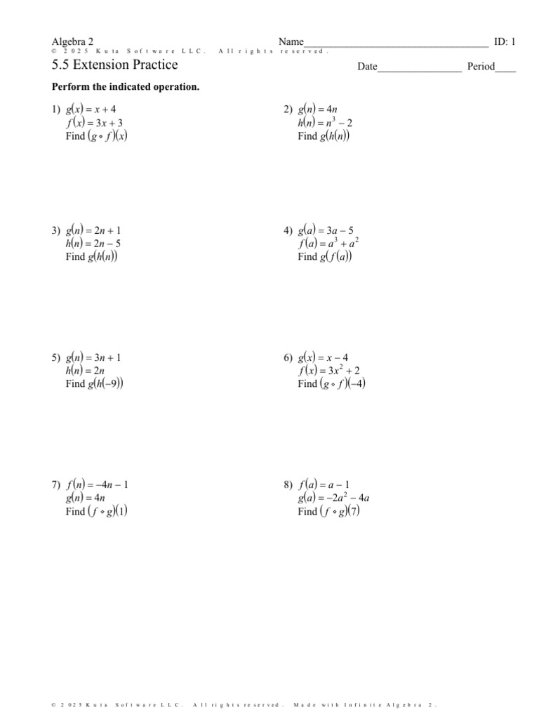 5.5 Extension Practice | PDF