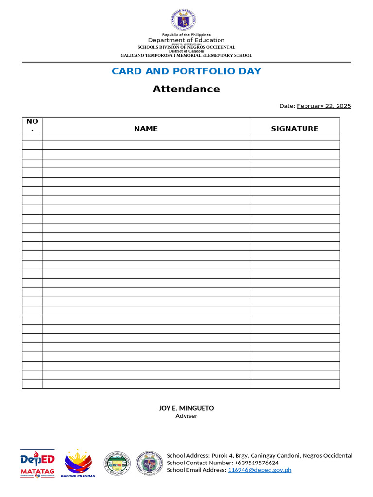 ATTENDANCE PORTFOLIO | PDF