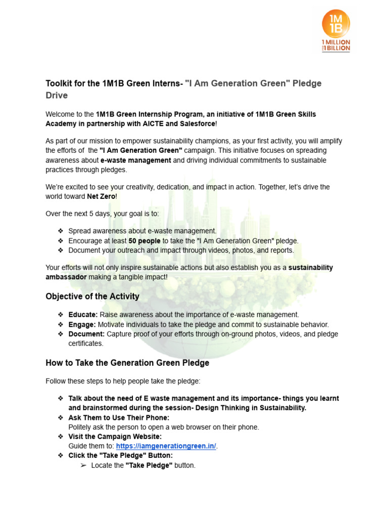 Gen G Pledge Toolkit | PDF