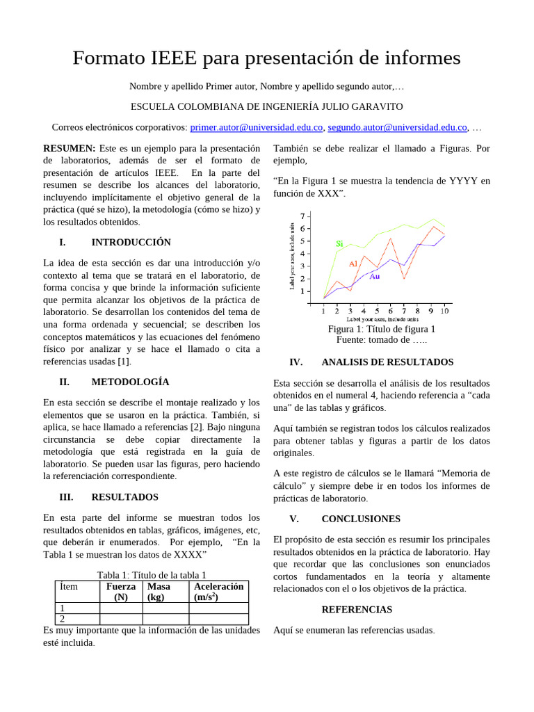 Ejemplo de Informe IEEE | PDF
