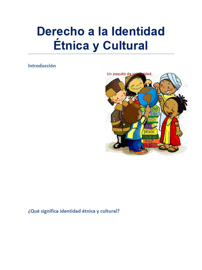 Derecho A La Identidad Etnica y Cultural | PDF | Etnicidad ...