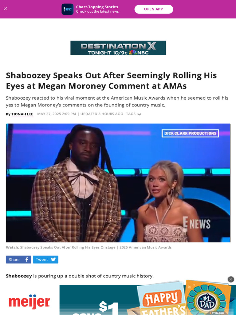 Shaboozey Addresses Eye-Roll Over Megan Moroney AM | PDF
