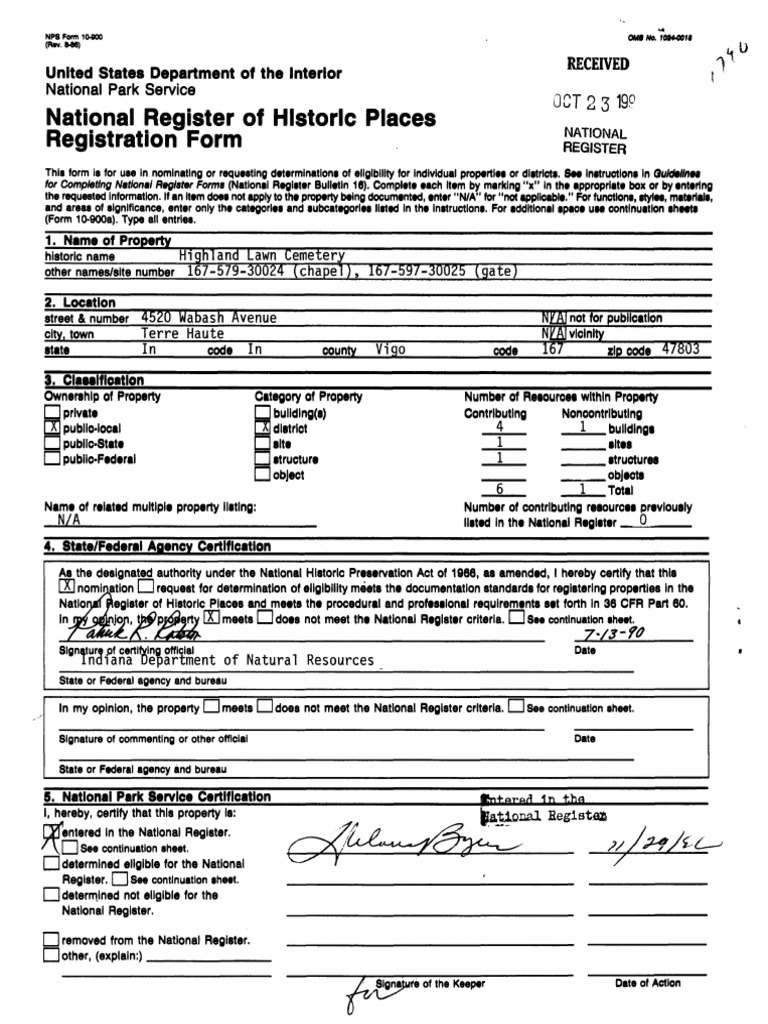 Highland Lawn Cemetery Registration Form | PDF