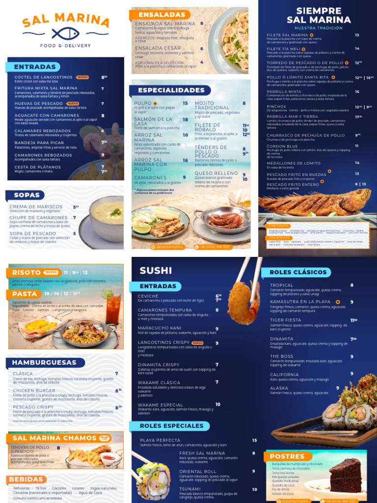 Menú Salma.2024 | PDF | Mariscos | ensalada