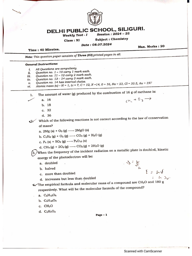 DPS Ut 1 Chem | PDF