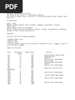 Pathfinder Character Advancement Chart | PDF