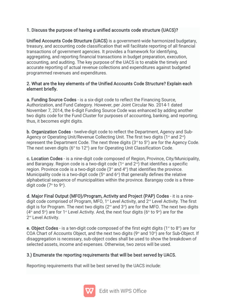 The Unified Accounts Code Structures and Revised Chart of Accounts - FORUM | PDF | Expense ...