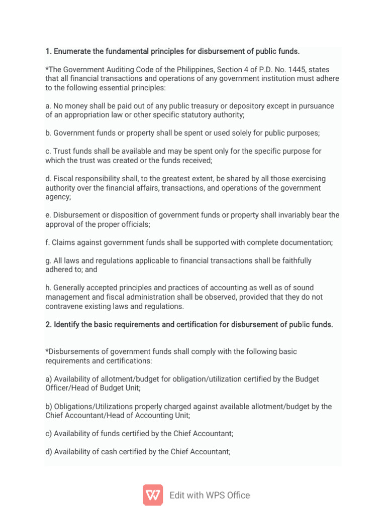 Principles of Public Funds Disbursement | PDF | Lease | Depreciation