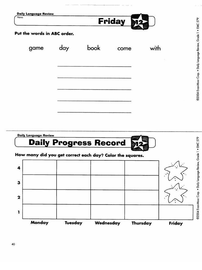 Grade 1 - Language Daily Review | PDF