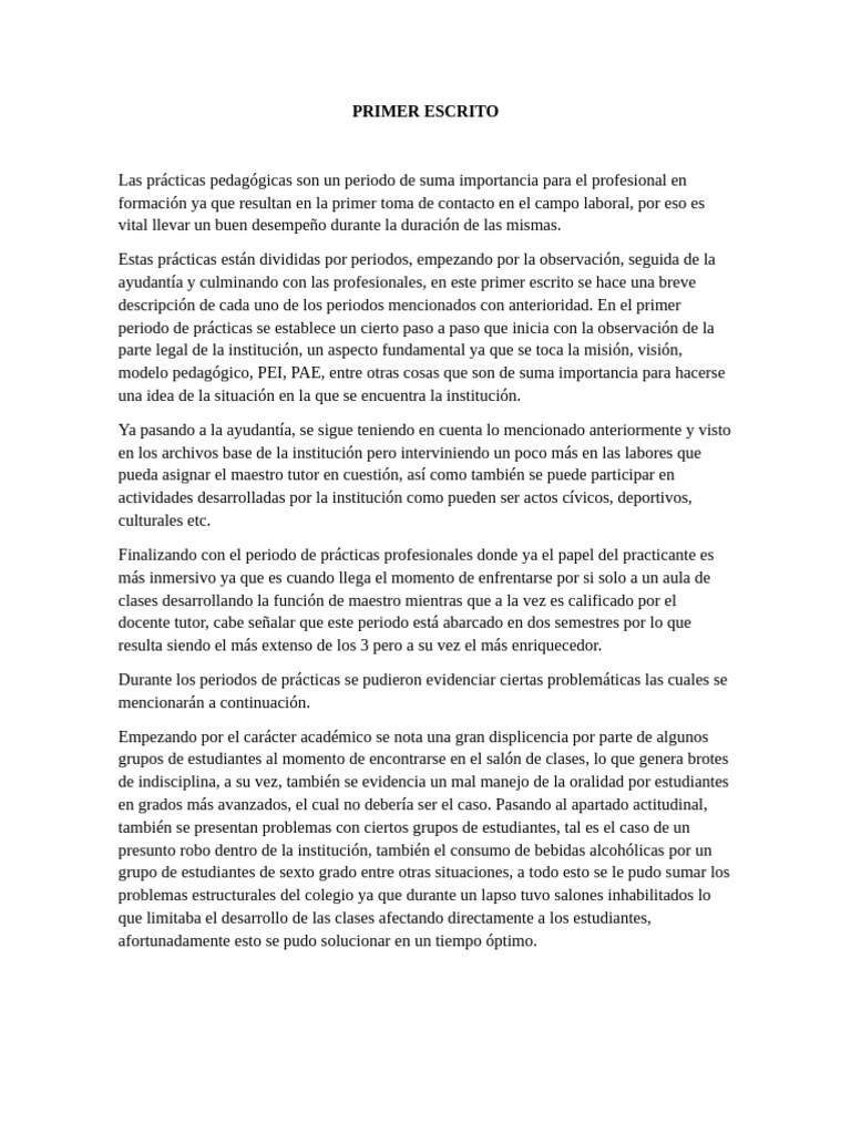 PRIMER ESCRITO | PDF