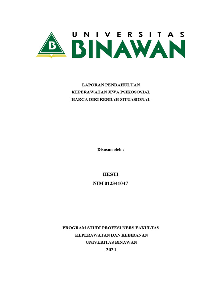 LP Harga Diri Rendah | PDF