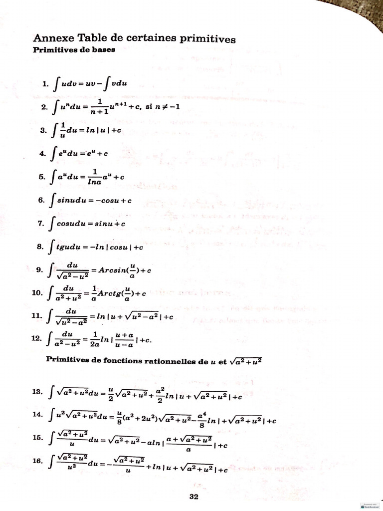 Certaines Primitives | PDF