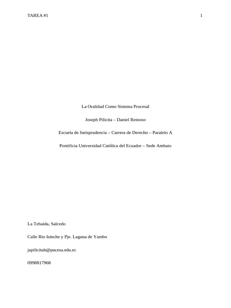 La Oralidad Como Sistema Procesal 2 | PDF
