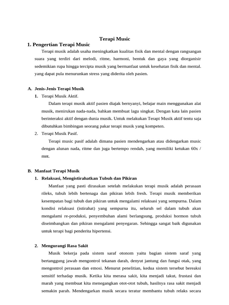 Terapi Musik untuk Kesehatan Mental | PDF