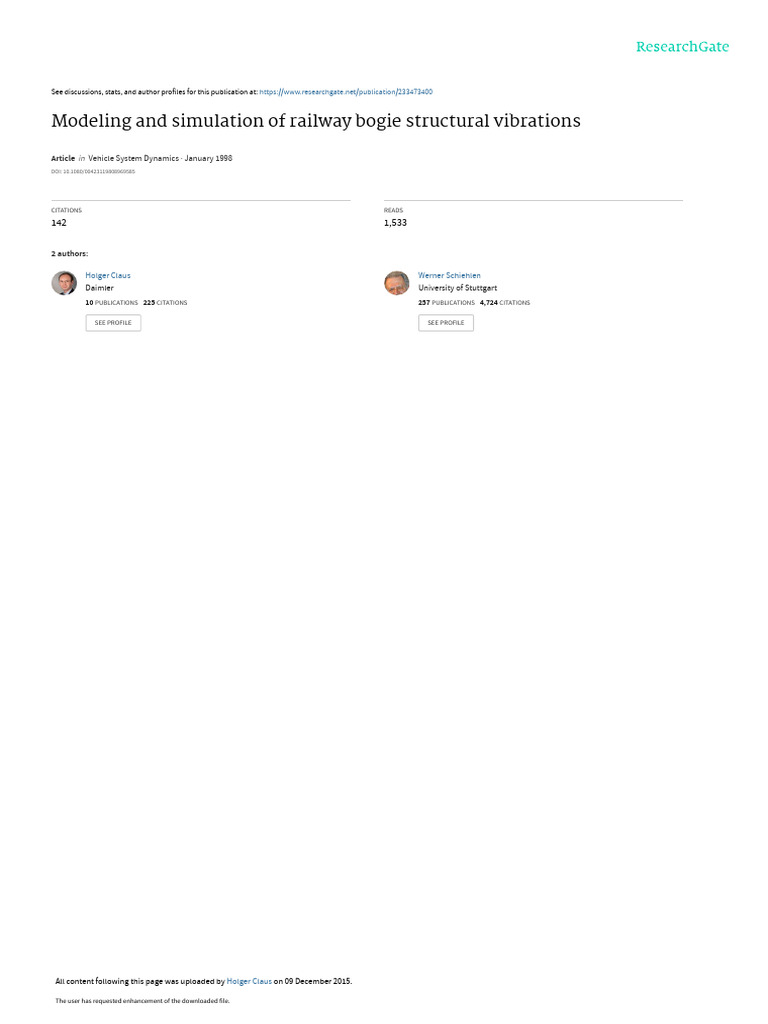 Modeling and Simulation of Railway Bogie Structura | PDF | Normal Mode | Elasticity (Physics)