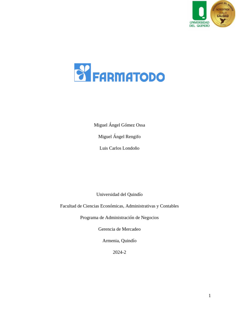 Trabajo Final - Farmatodo | PDF | Marketing | Logística