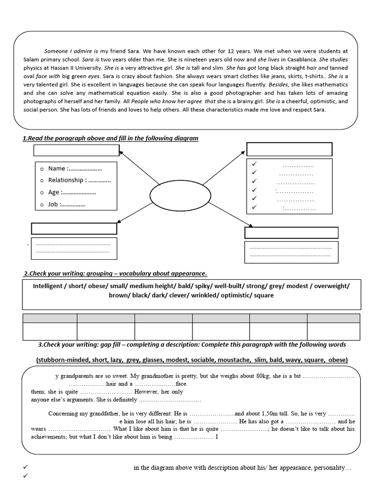 Writinga Descriptive Paragraph (2nd Bac) | PDF