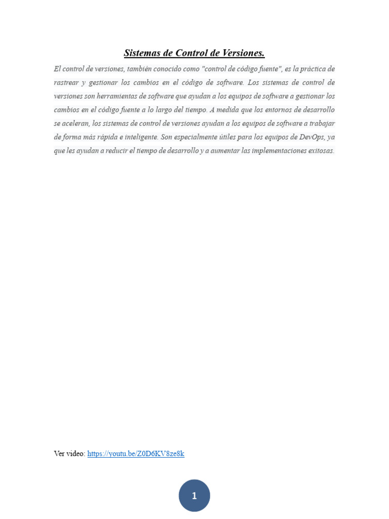 Sistema de Control de Versiones - Git | PDF | Control de versiones ...