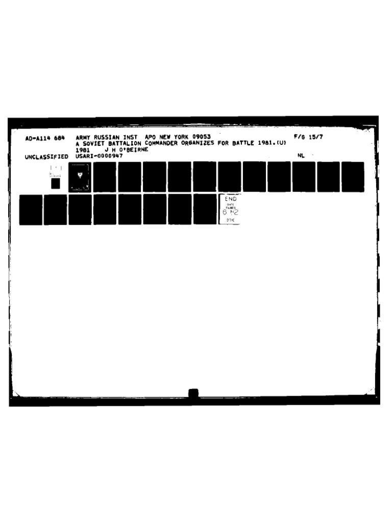 ADA114684 A Soviet Battalion Commander | PDF | Reconnaissance | Battalion