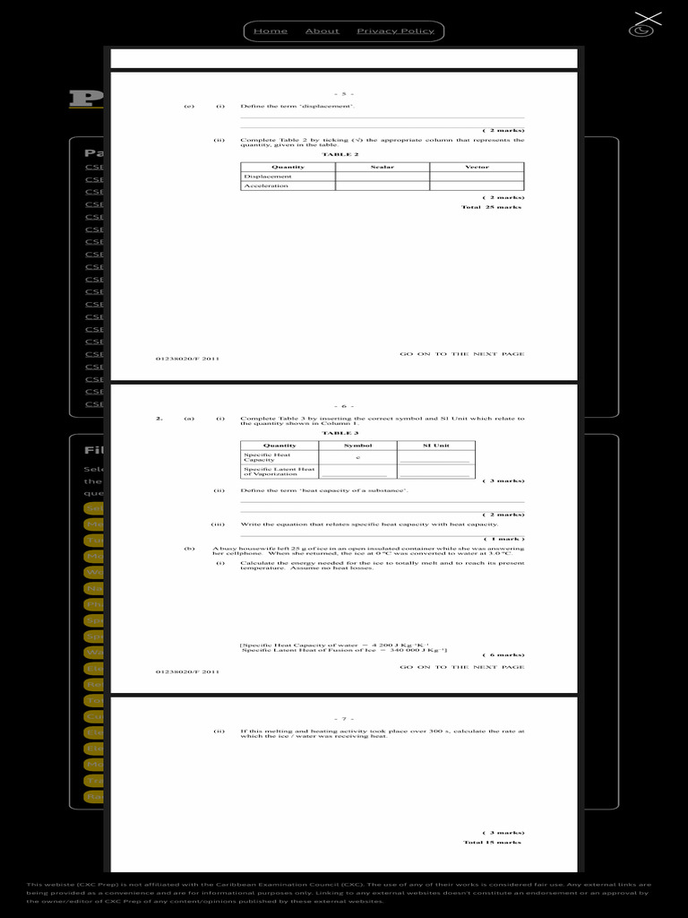 CSEC Physics CXC Prep 2 | PDF | Heat | Electromagnetism