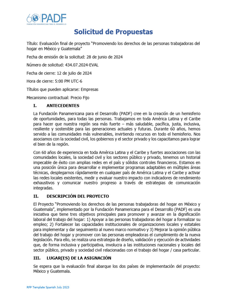TDR Evaluacion Final 434 Published | PDF | Guatemala | México