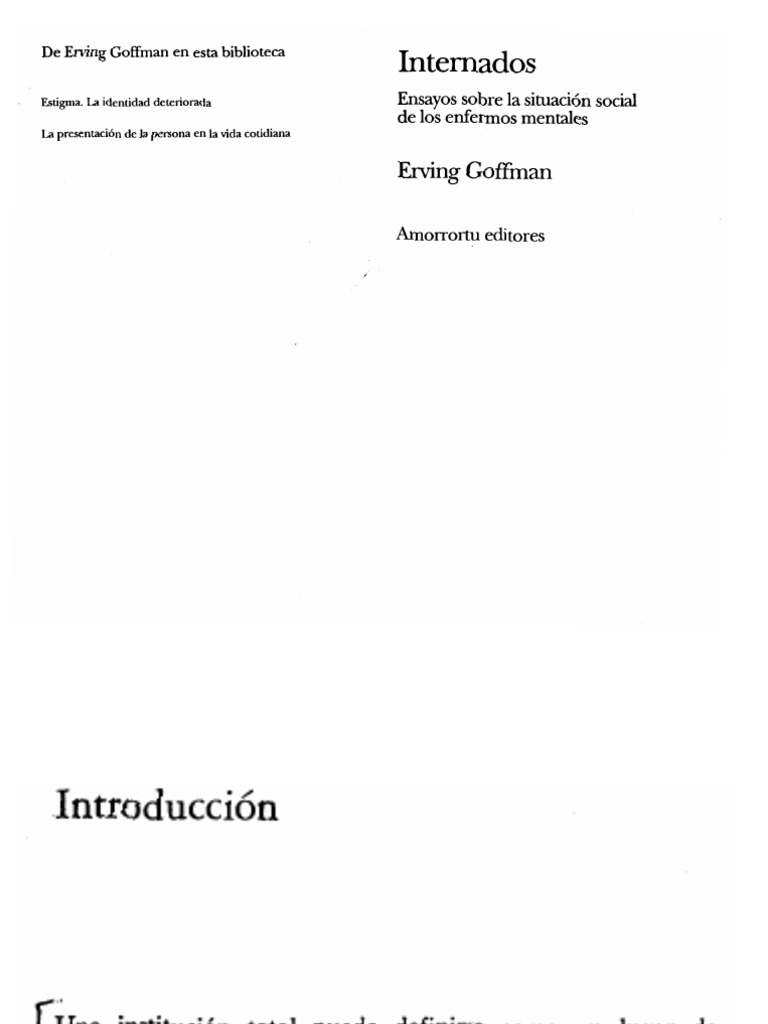 Goffman - Internados (Selección) | PDF