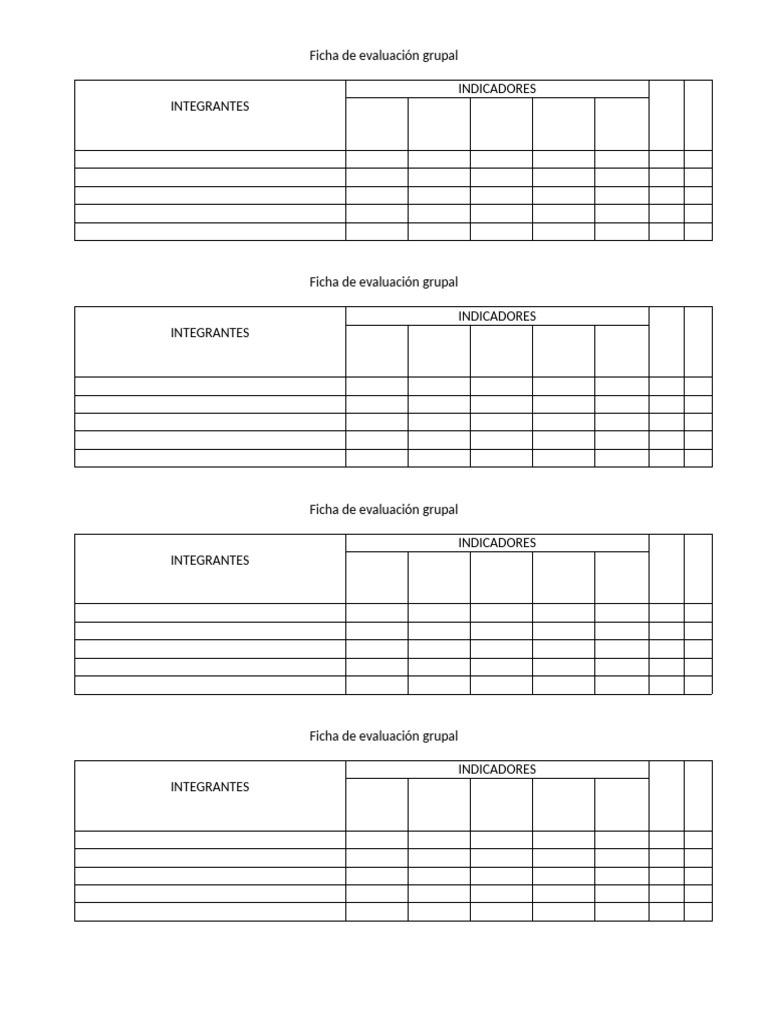 Ficha de Evaluación Grupal | PDF