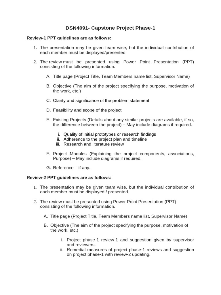 Capstone Project - DSN 4091 Phase - 1 - PPT Template | PDF