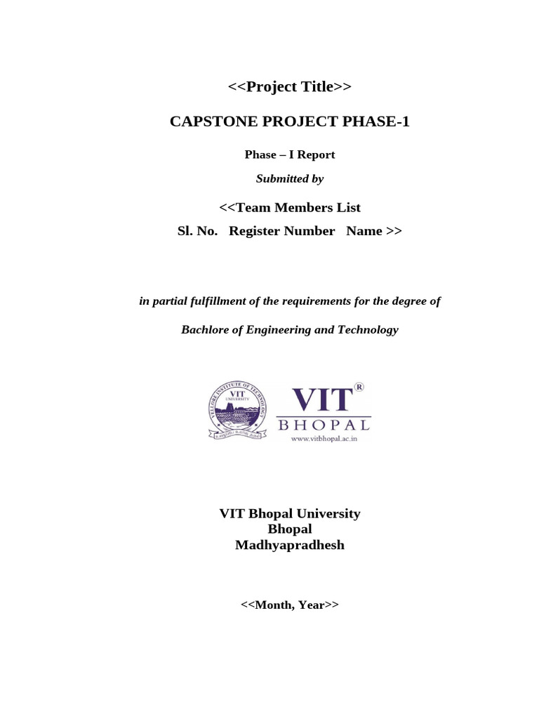 DSN4091 - Capstone Project Phase-I Report Format | PDF | Computing