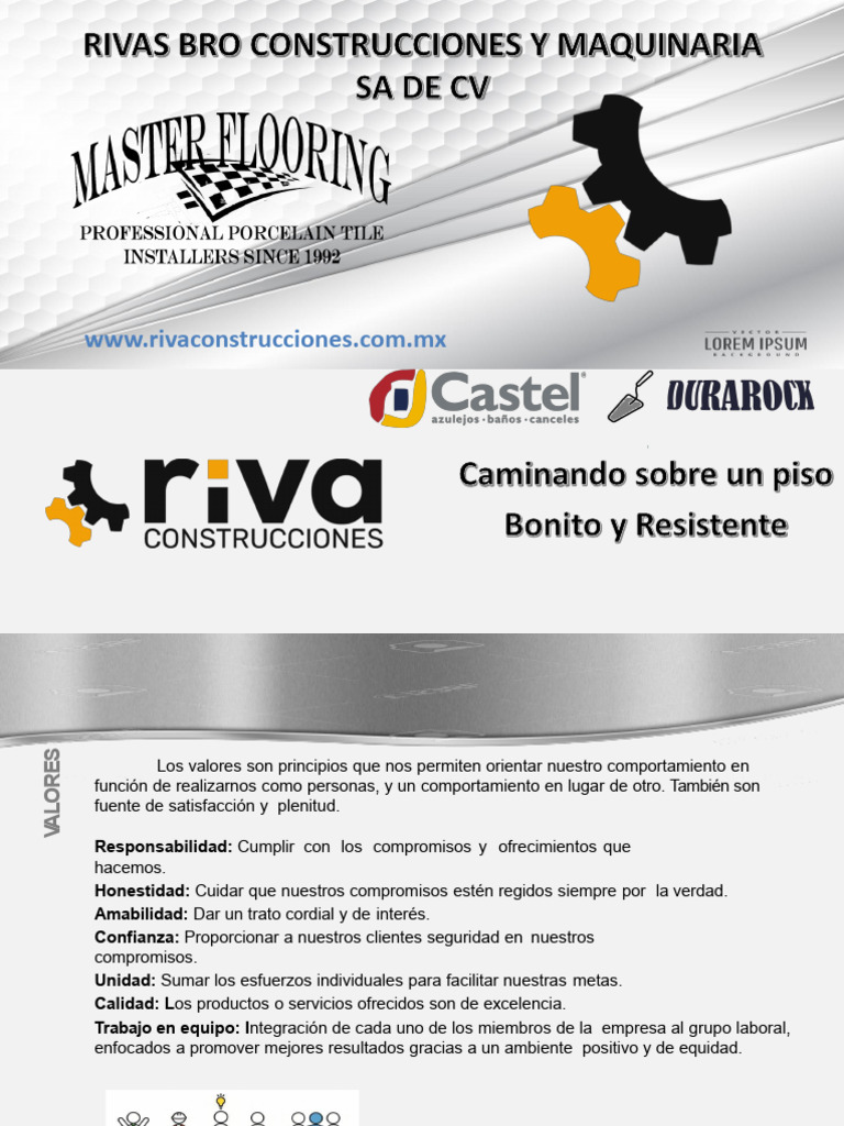 CV Empresarial Riva Construcciones Pisos y Acabados | PDF