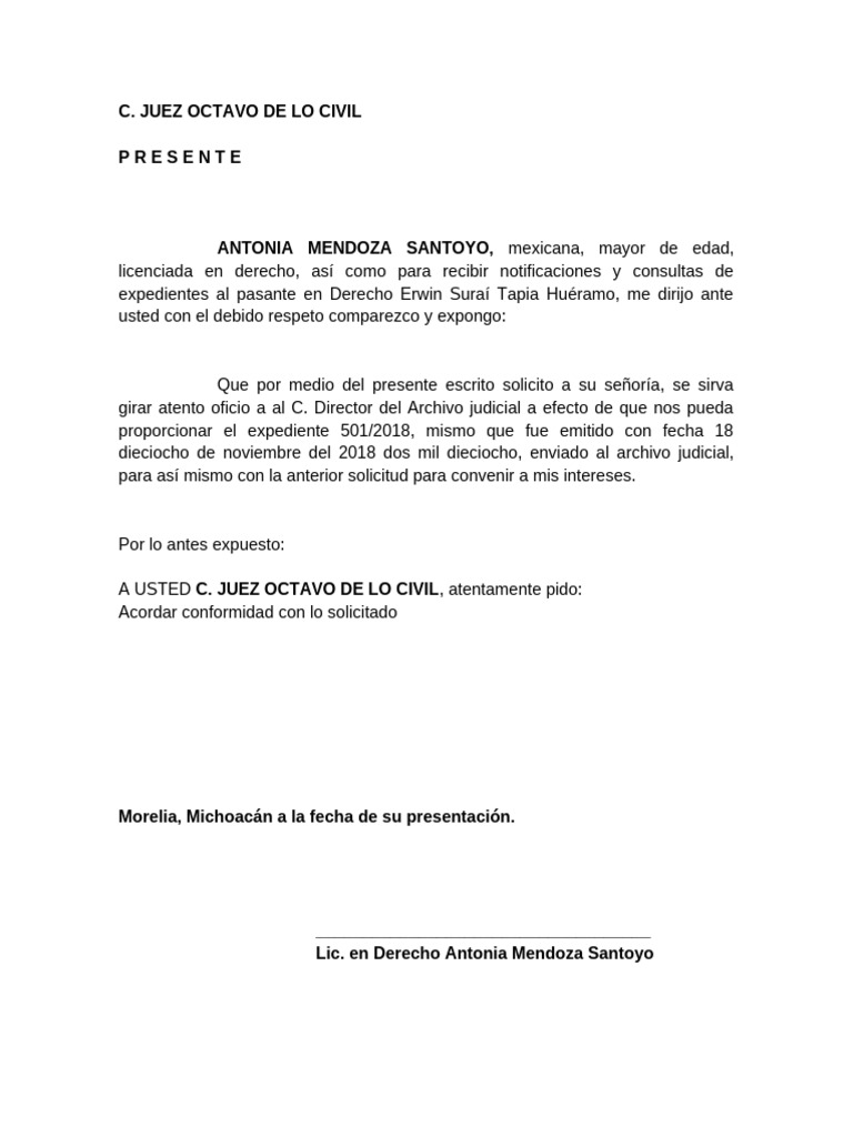 Solicitud para Pedir Expediente | PDF