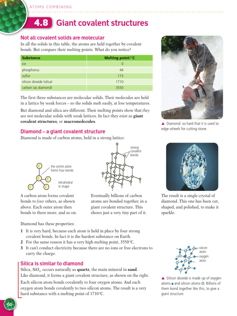 Giant Covalent Structures | PDF | Carbon | Covalent Bond
