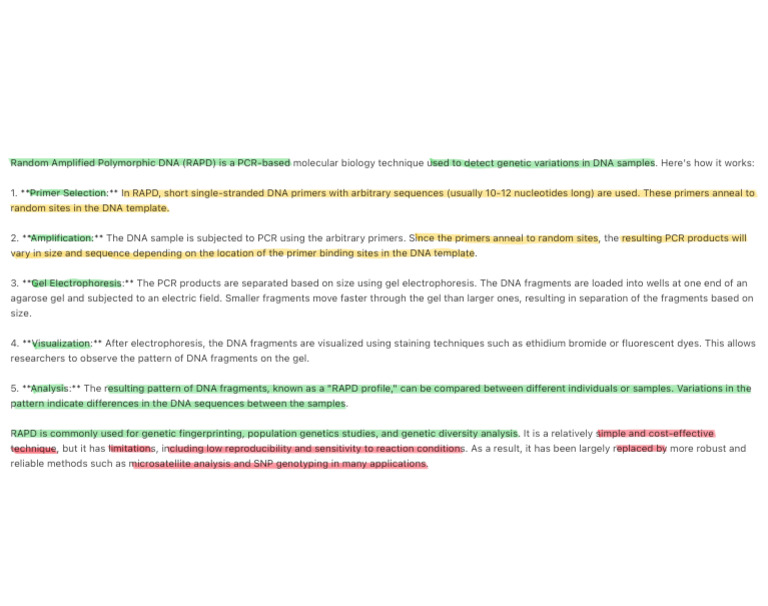 Random Amplified Polymorphic DNA (RAPD) | PDF