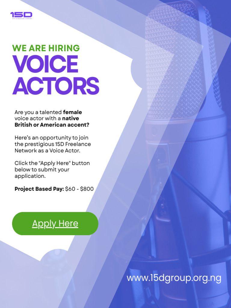 Hiring Female Voice Actors Now | PDF
