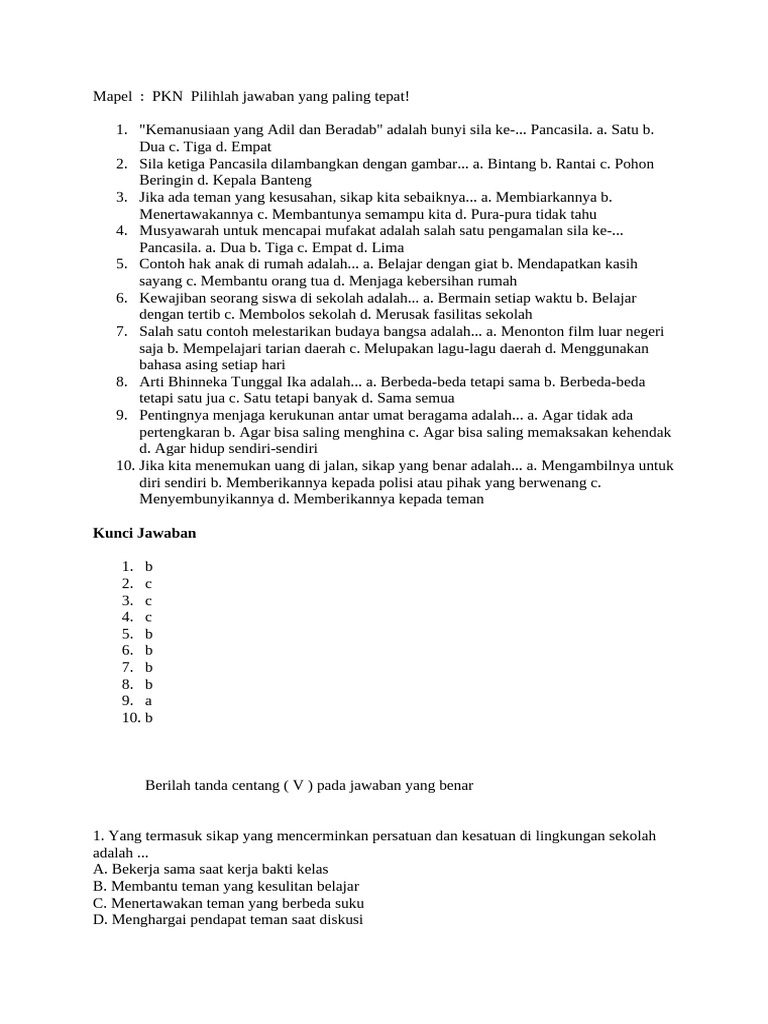 Soal Ujian Semester 2 Kelas 4 | PDF