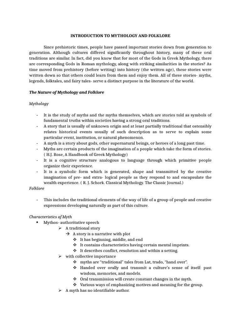 001-INTRODUCTION-TO-MYTHOLOGY-AND-FOLKLORE | PDF | Narrative | Greek ...