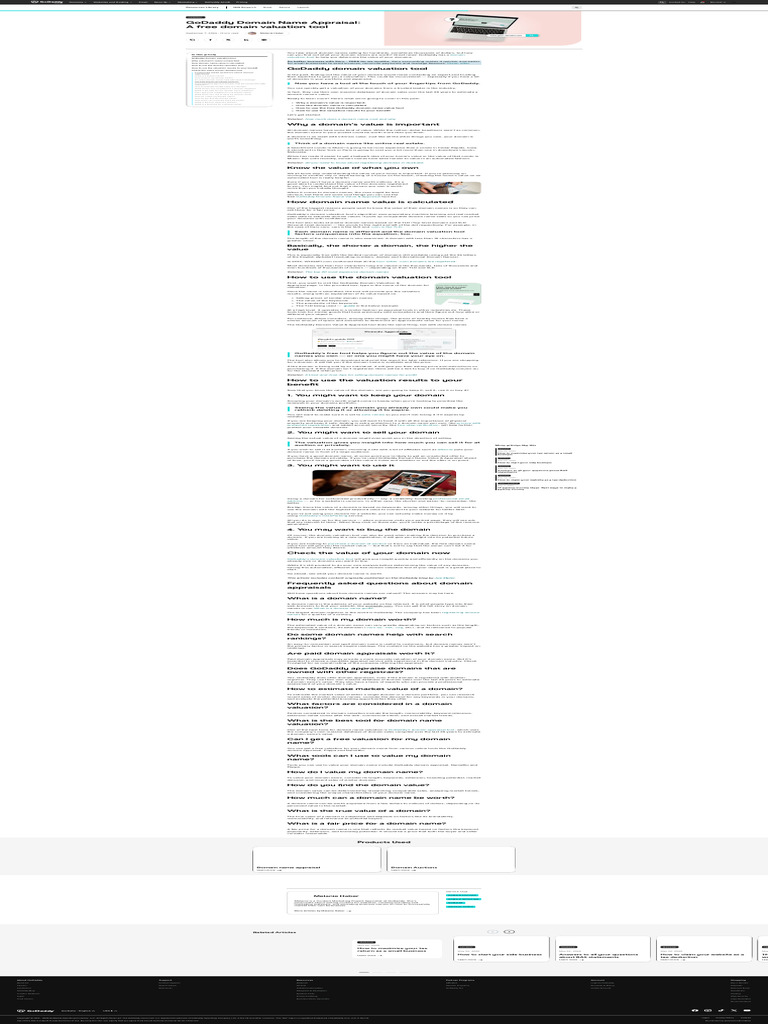 GoDaddy Domain Name Appraisal: A Free Domain Valuation Tool - GoDaddy ...