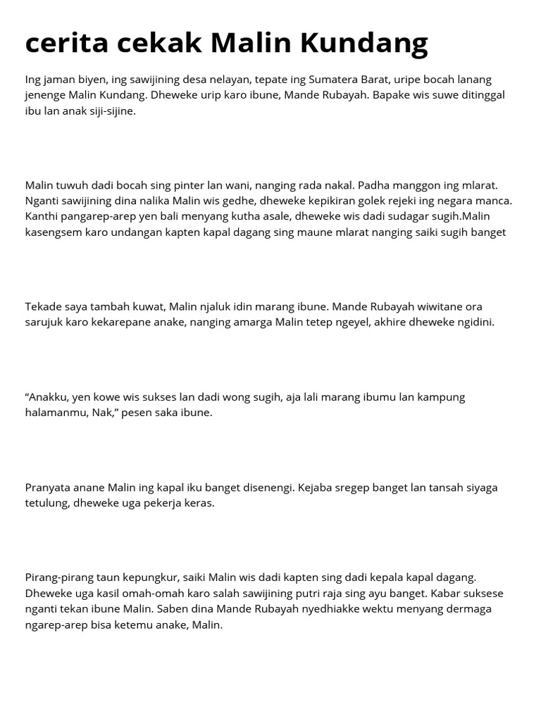 Ing Jaman Biyen, Ing Sawijining Desa Nelayan, Tepate Ing Sumatera Barat ...