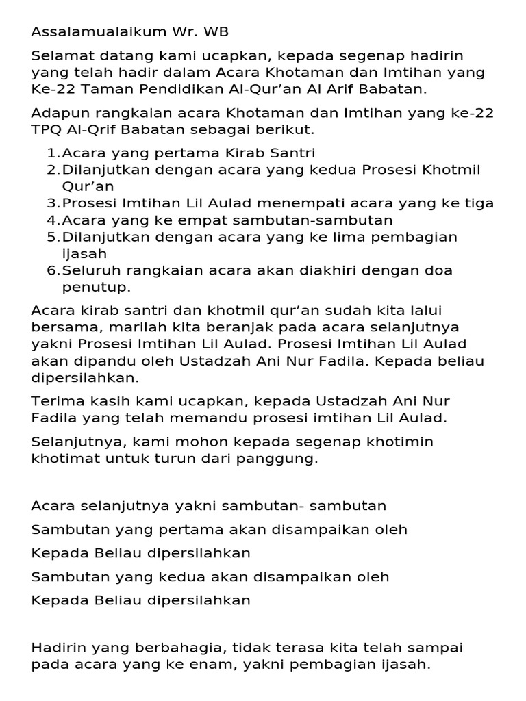 Assalamualaikum Wr | PDF