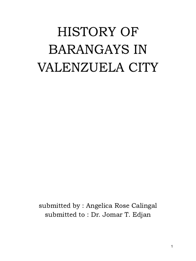 Barangay History of Valenzuela City | PDF