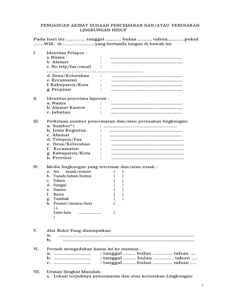 Form Pengaduan | PDF