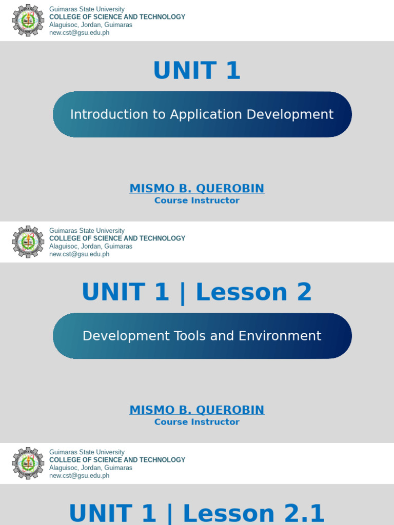 Unit 1 Lesson 2 - Development Tools and Environment | PDF | Software ...