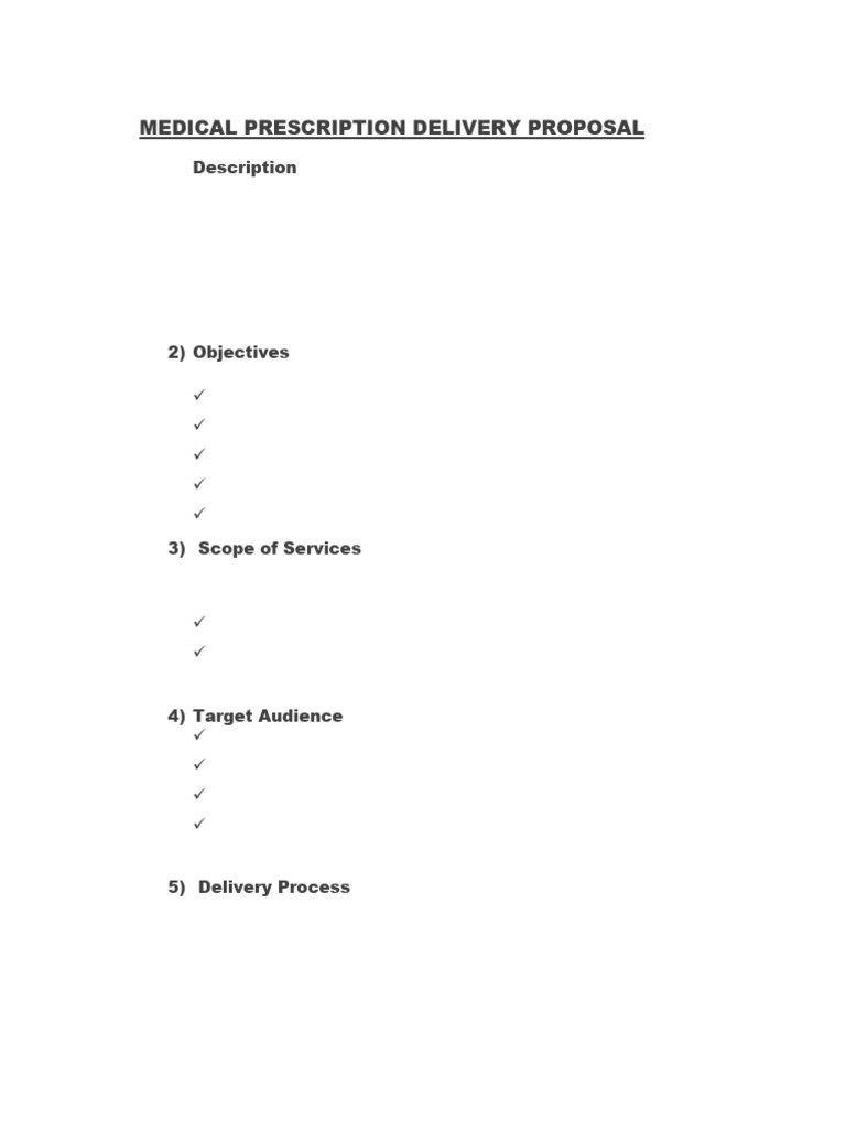 Prescription Delivery Service Proposal | PDF | Medical Prescription ...
