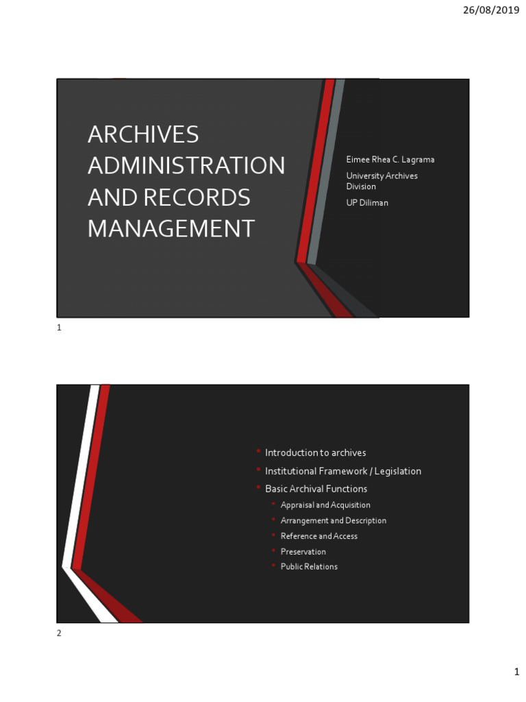 Archives Administration and Records Management | PDF | Archive ...