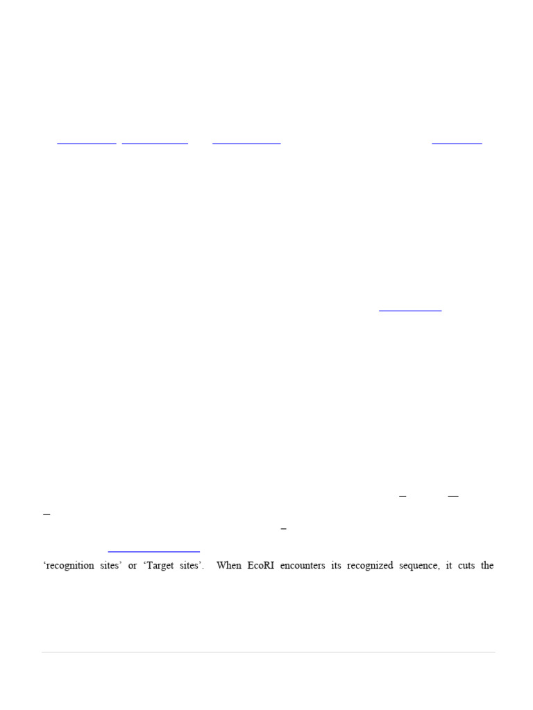 Restriction Endonuclease - Note | PDF | Restriction Enzyme | Dna